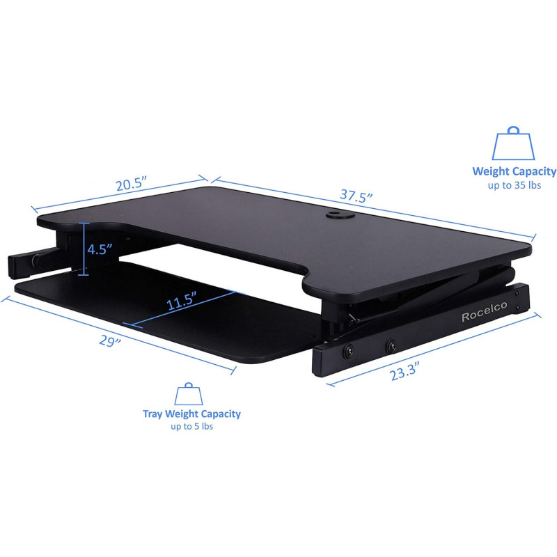 Rocelco Deluxe Adjustable Desk Riser