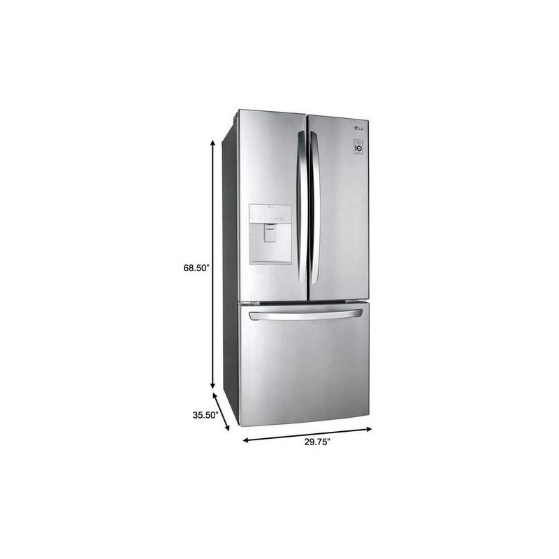 LG 30" 22 Cu Ft French Door Refrigerator w/Water And Ice LCFS22EXS